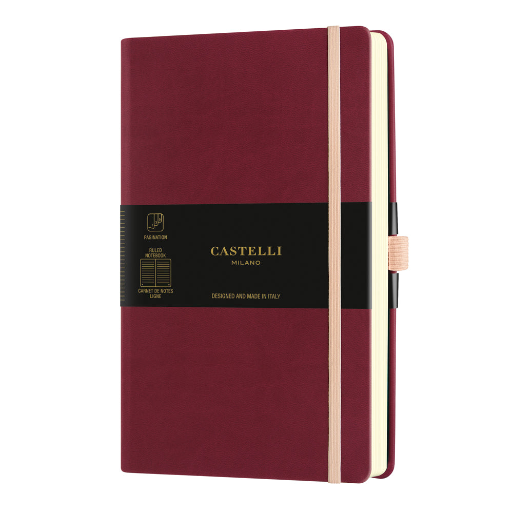 Castelli Notebook Aquarella A5 Ruled Black Cherry – playspy