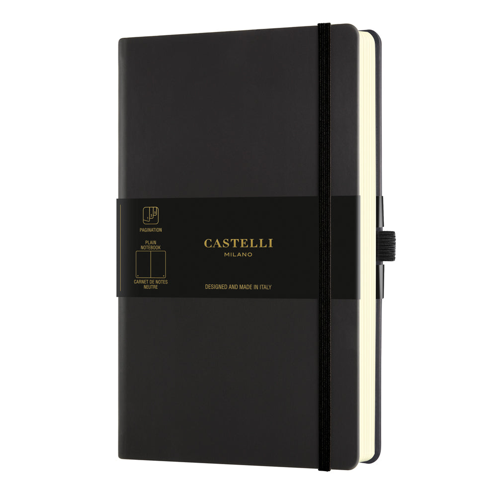 Castelli Notebook Aquarella A5 Plain Black Sepia – playspy