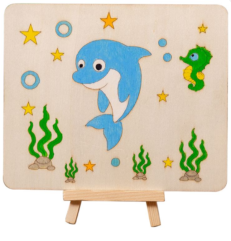 Dolphin Wooden Board Painting – playspy